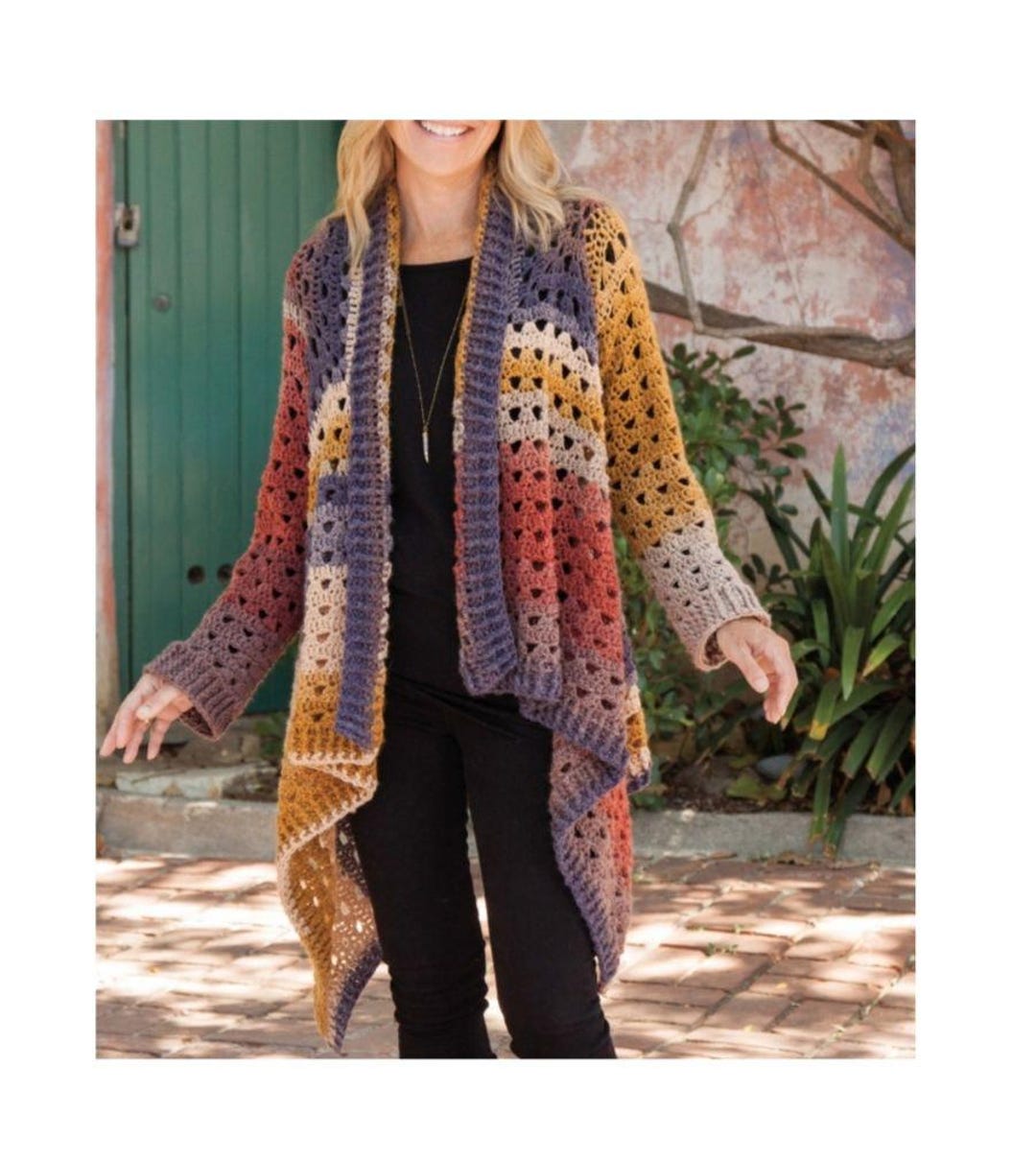 Crochet Easy Long Cardigan , Lace Summer Poncho , PDF Crochet Pattern ...