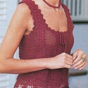 Camisole Crochet Pattern, Shell Camisole Pattern, Summer Top Pattern ...