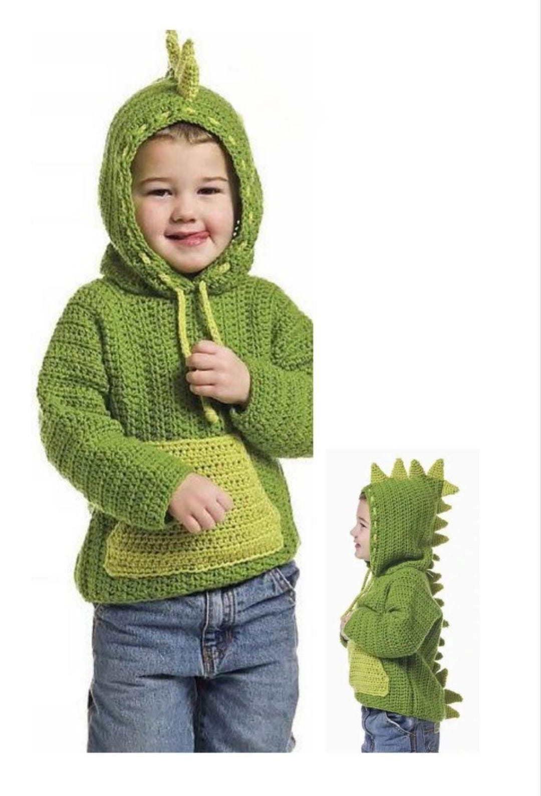 Dinosaur Crochet Sweater Hoodie Pattern: Kids Jumper (digital Download ...