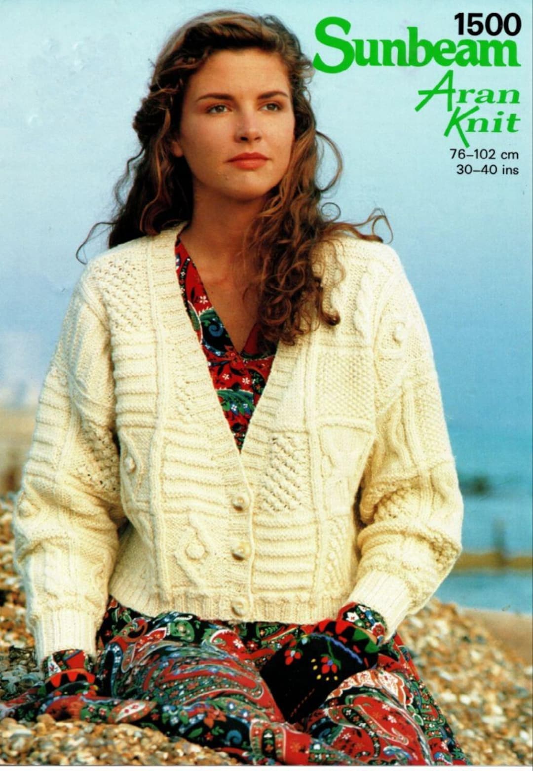 Aran Cable Knit Cardigan Knitting Pattern: Women's Sweater (PDF ...