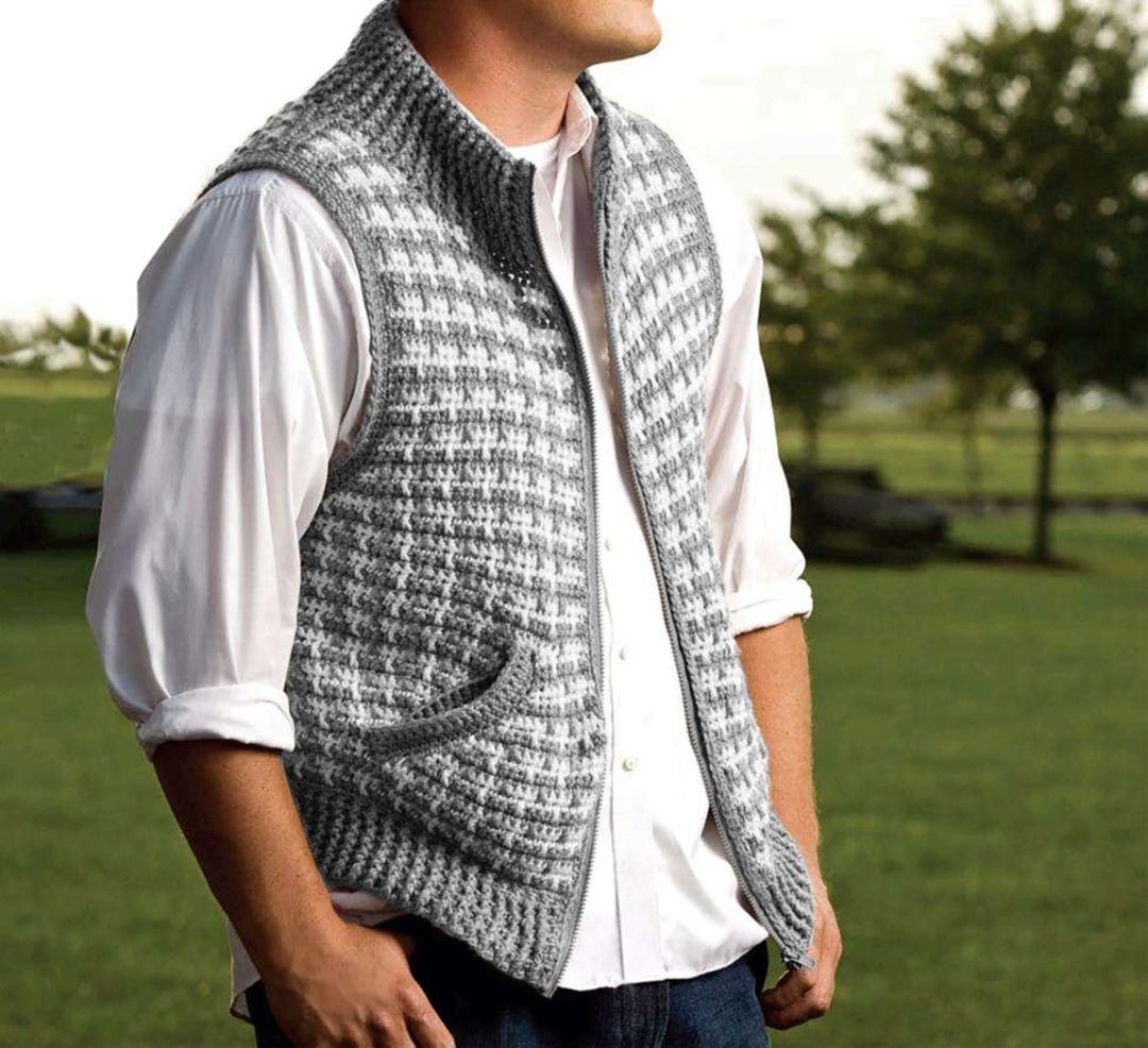 Mens Vest Waistcoat Crochet Pattern, Crochet Pattern for Men, Easy ...