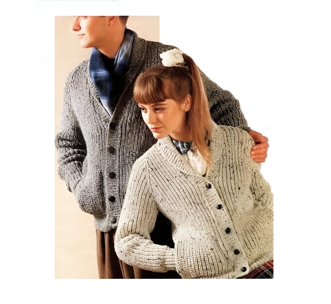 Easy Ribbed Cardigan Knitting Pattern (PDF Download) - English - Etsy