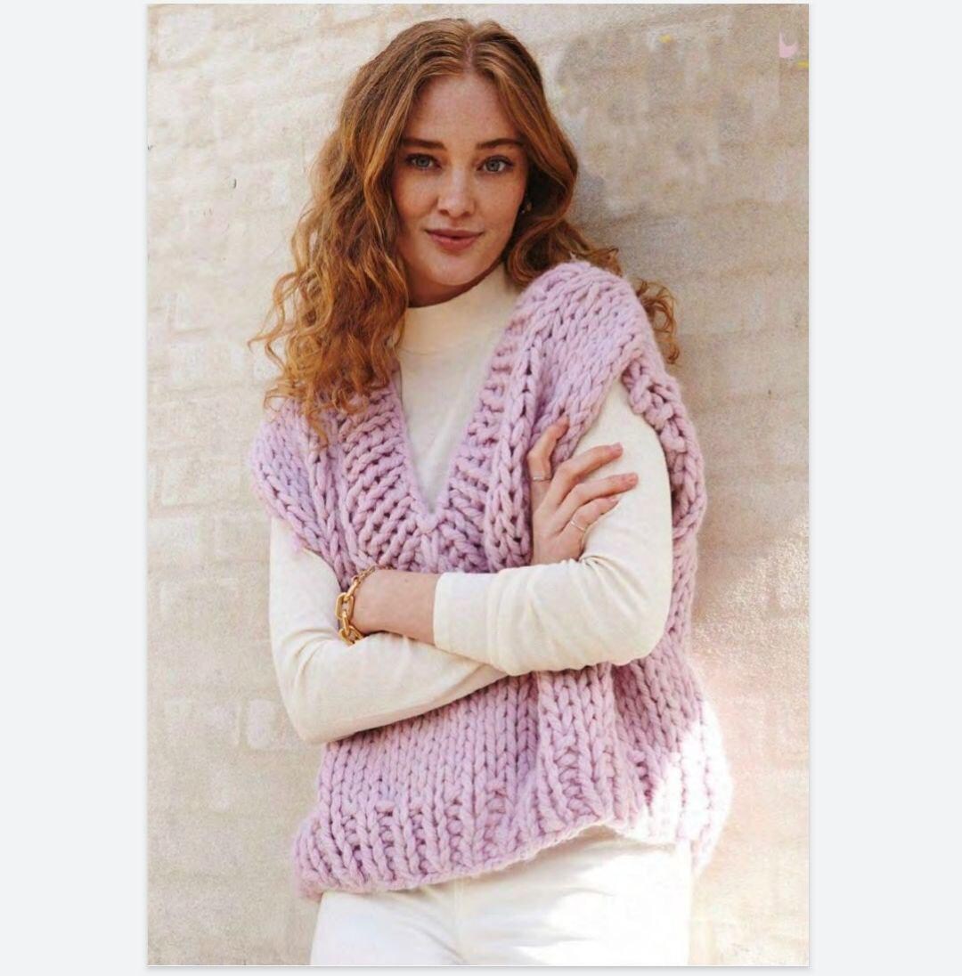 Chunky Crochet Vest Pattern: Sleeveless Cardigan PDF (instant Download ...