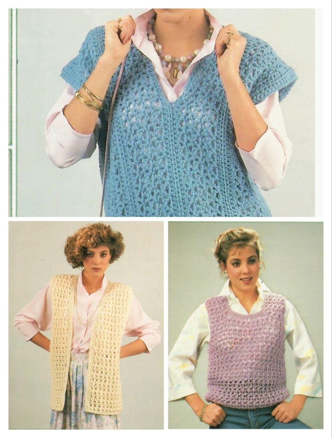 Vest Crochet Pattern , Set Vest Crochet, Lace Vest Crochet, Summer Vest ...