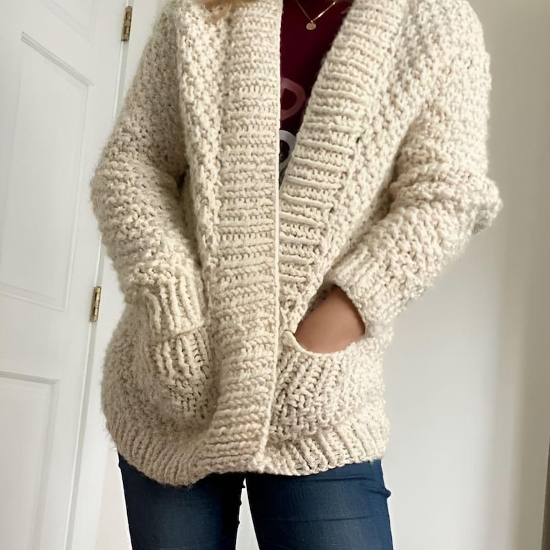 Loose Knit Cardigan Pdf - Etsy