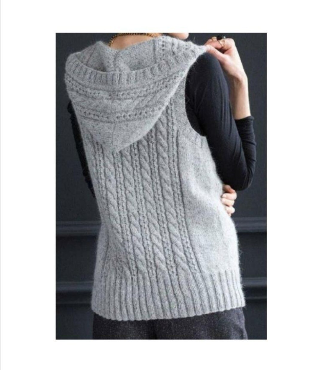 Hooded Aran Cardigan Vest Knitting Pattern (PDF Pattern) - Etsy