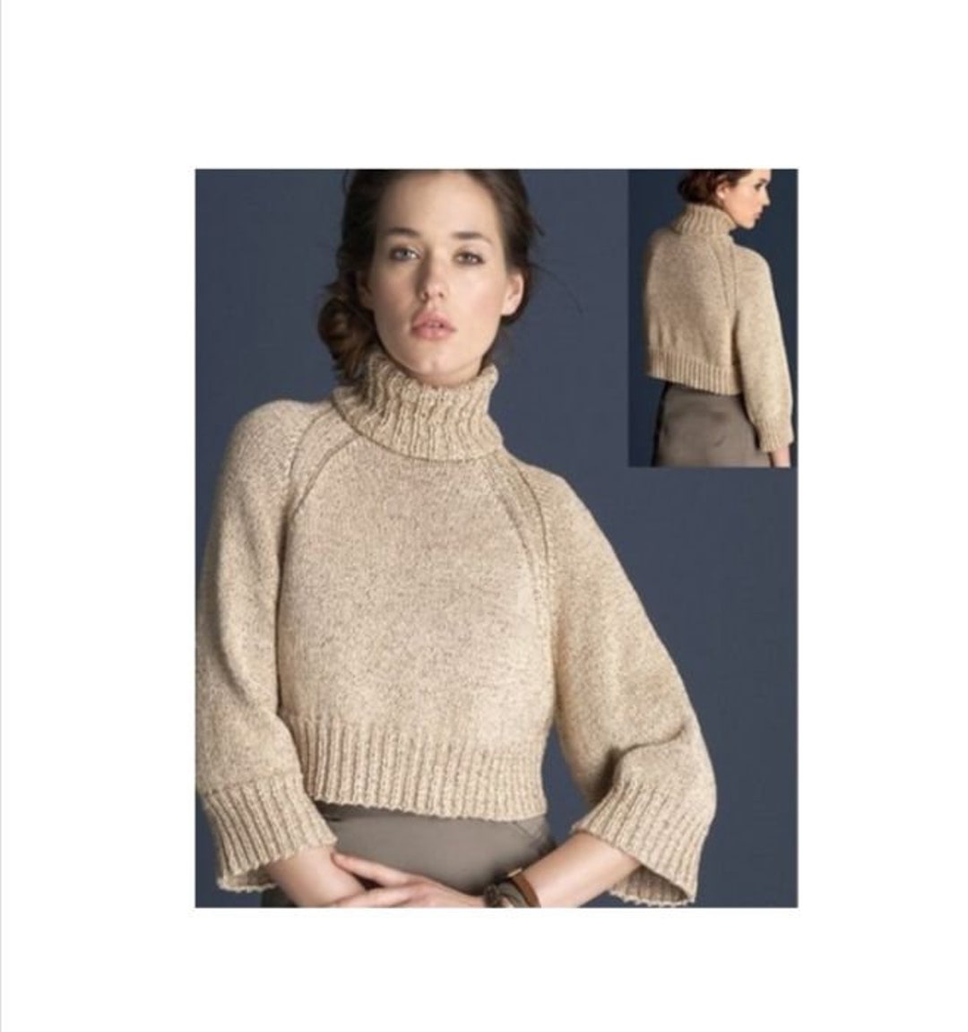 Crop Sweater Knitting Pattern, Easy Sweater, Beginner Pattern, Instant ...