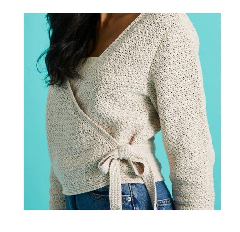 Wrap Cardigan Crochet Pattern Cropped Jacket Pdf Summer Women Cardigan ...