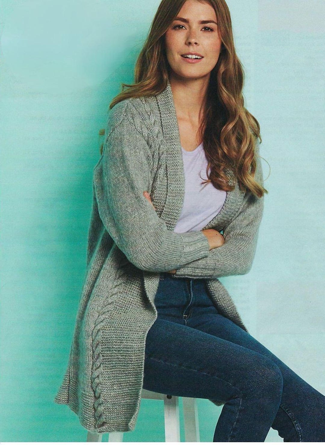 Cardigan Long Jacket Pattern, Women Cardigan, Knitting Cardigan Pattern ...