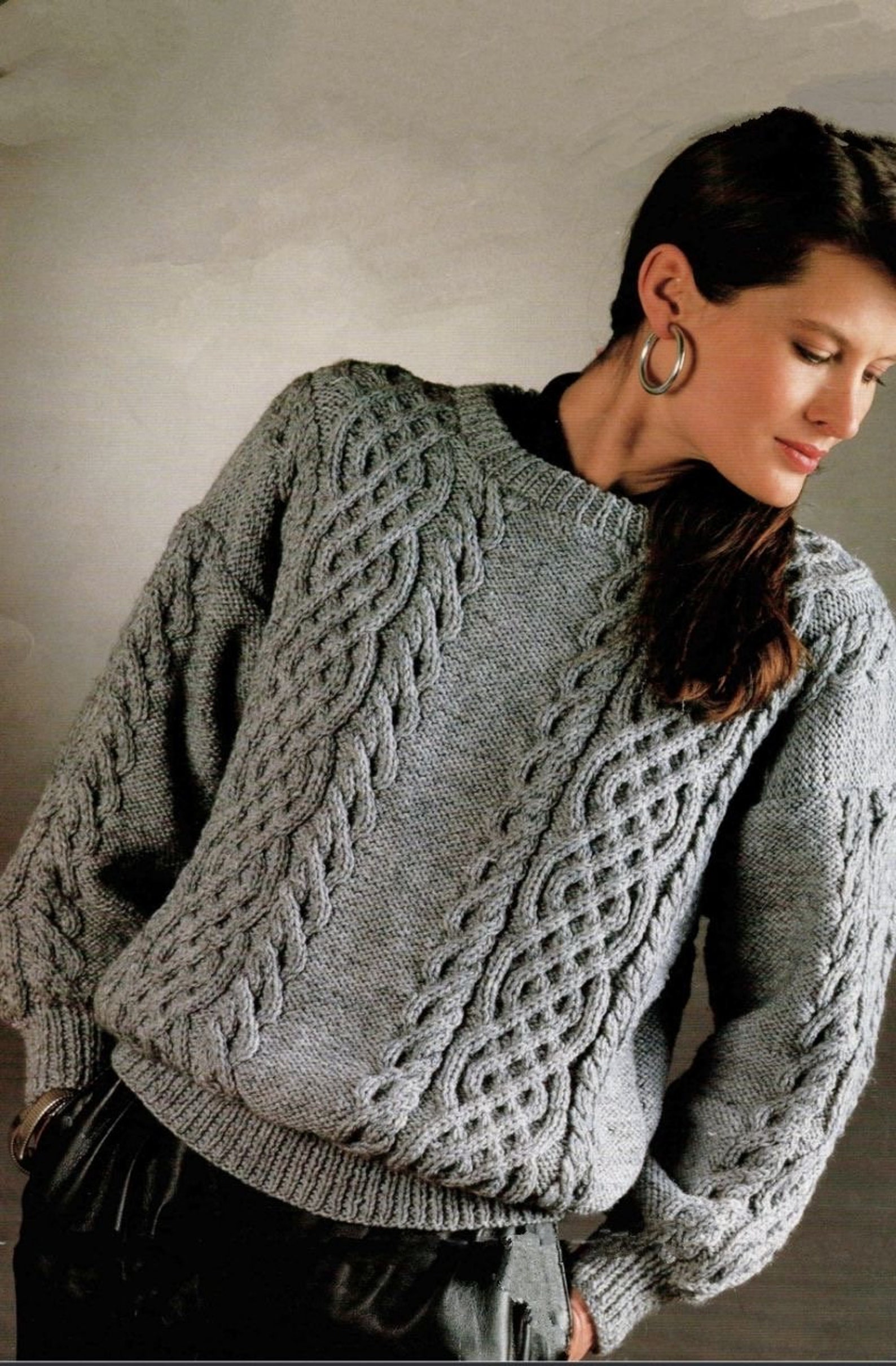 Aran Sweater Knitting Pattern Women Sweater Knitting - Etsy