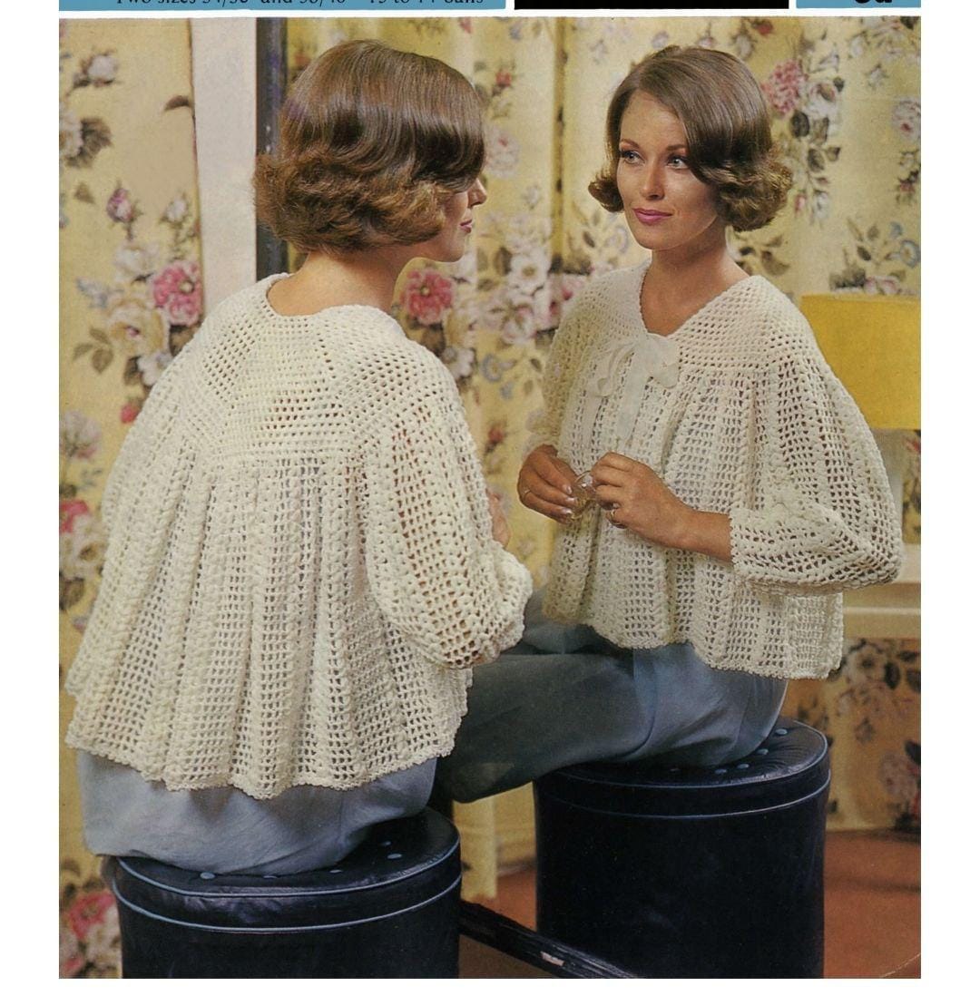 Crochet Bed Jacket Pattern: Easy Shrug Bolero PDF Instant Download ...