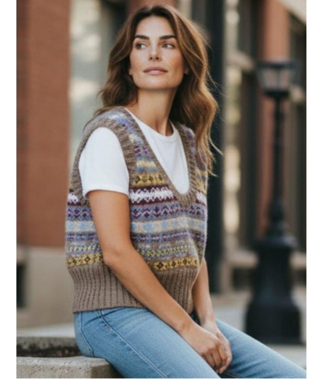 Cropped Vest Knitting Pattern: Women's Colored Waistcoat (instant ...