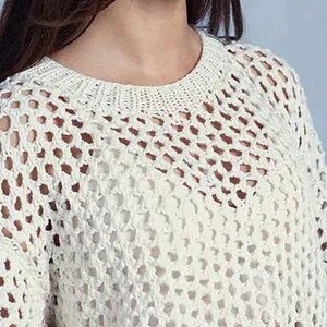 Mesh Top Knitting Pattern, Short Sleeve Sweater, Summer Sweater Pattern ...