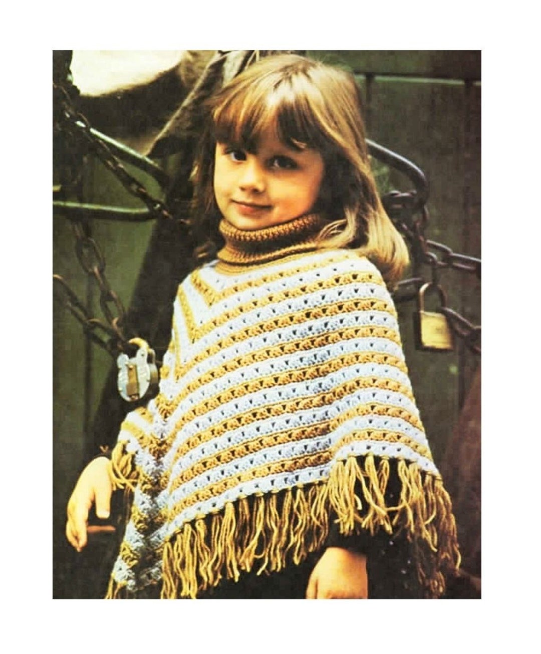 Girl's Crochet Poncho Pattern: Easy UK Terms (PDF) - Etsy