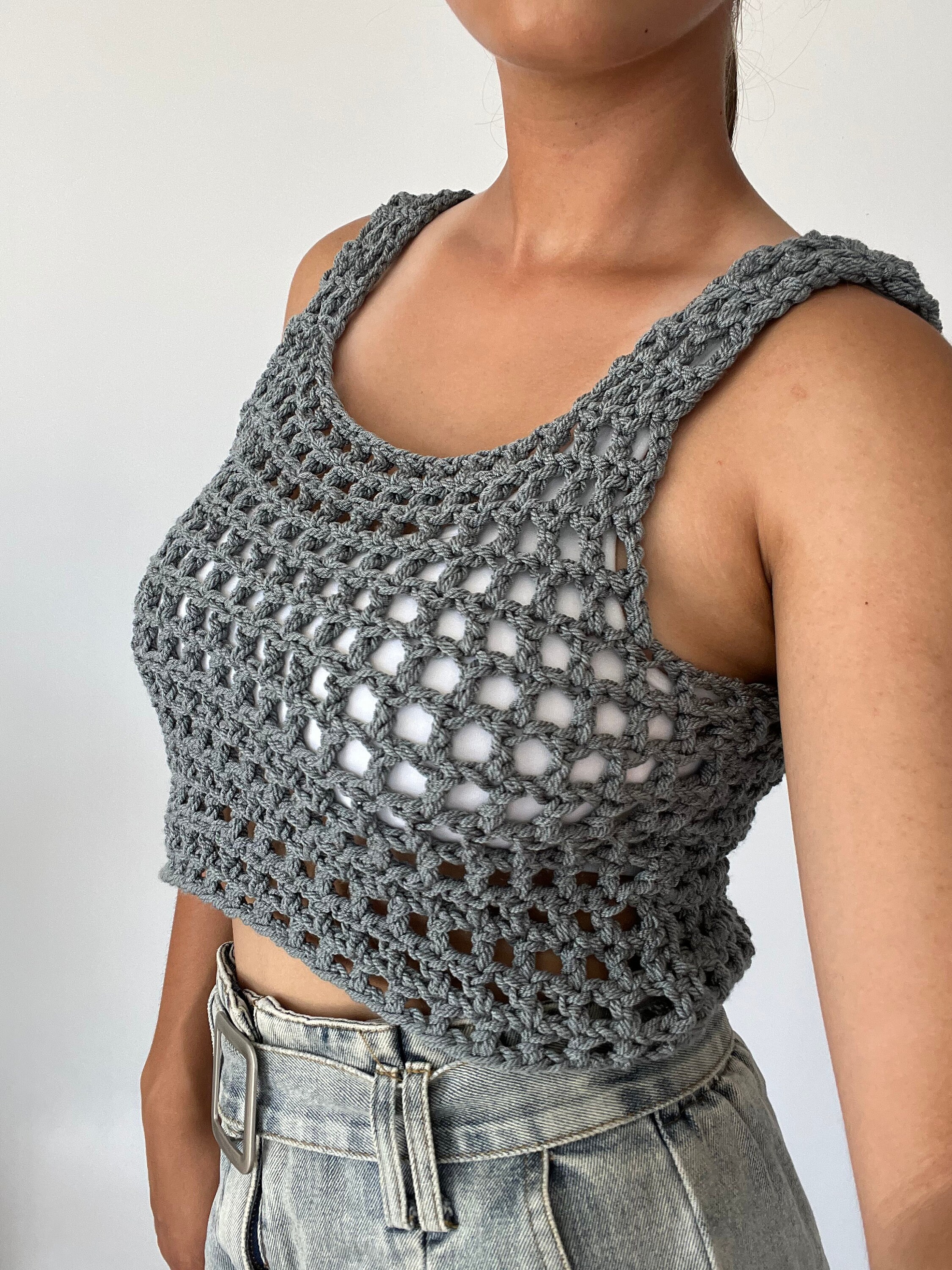 Crochet Mesh Tank Top Pattern, Beginner Friendly (PDF) - Etsy