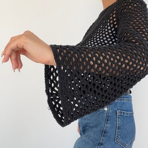 Crochet Mesh Top Pattern , Mesh Sweater, Crop Sweater, Mesh Pattern ...
