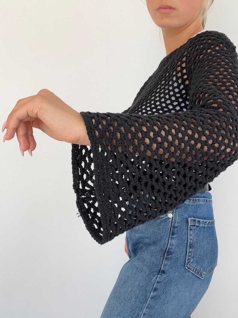 Crochet Mesh Top Pattern Mesh Sweater Crop Sweater Mesh - Etsy