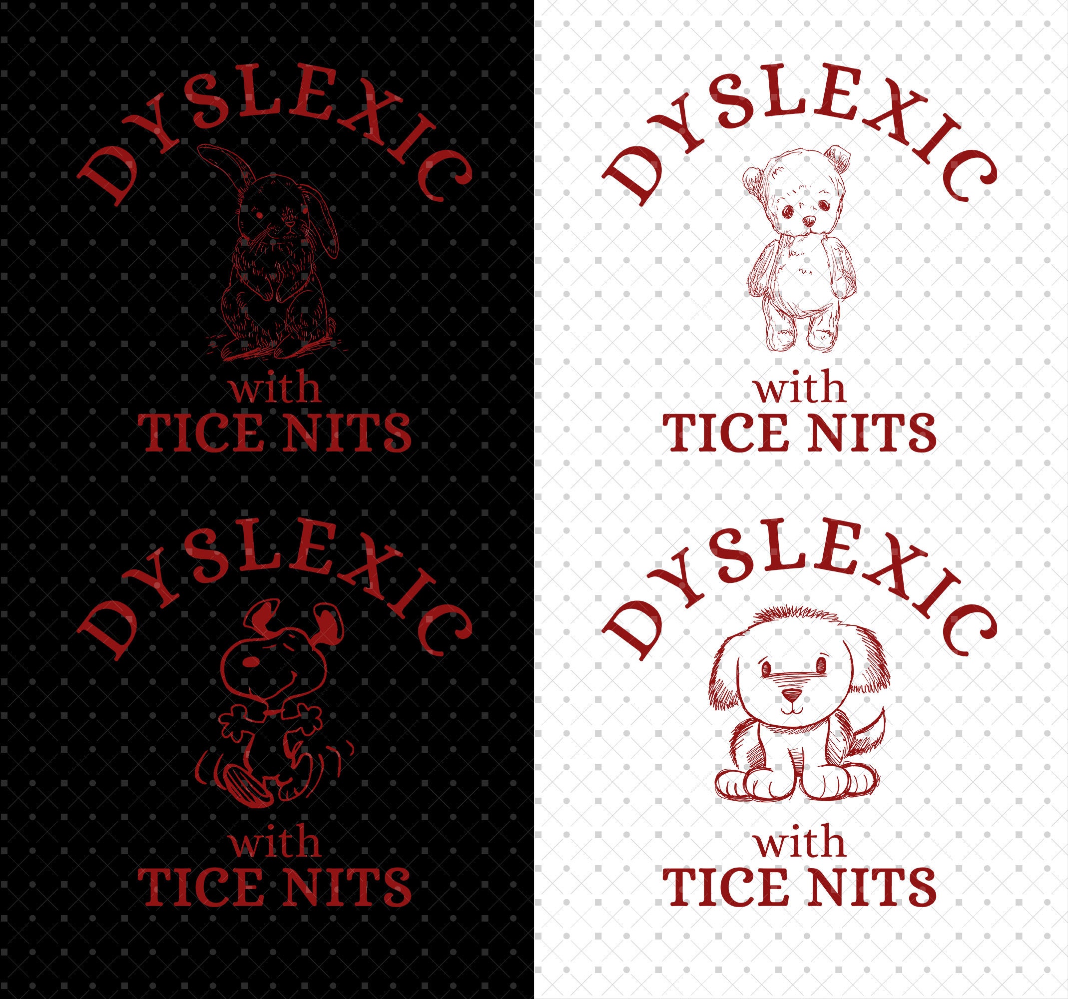 Dyslexic With Tice Nits PNG - Etsy