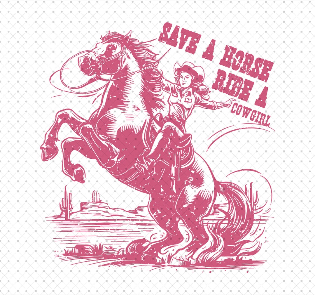 Save A Horse Ride A Cowgirl PNG, LGBT Pride Month PNG, Vintage Western ...