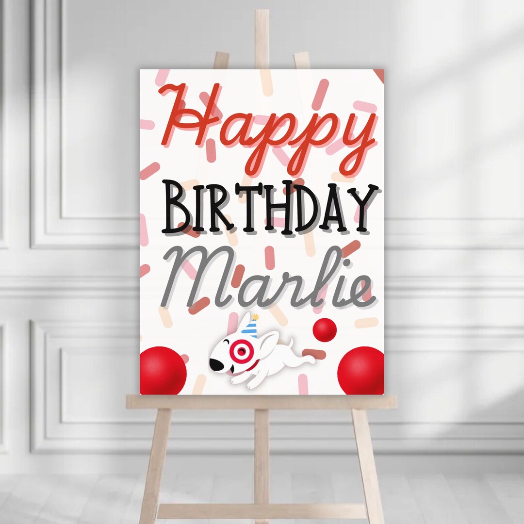 Editable Target-inspired Birthday Sign | Printable Canva Template ...