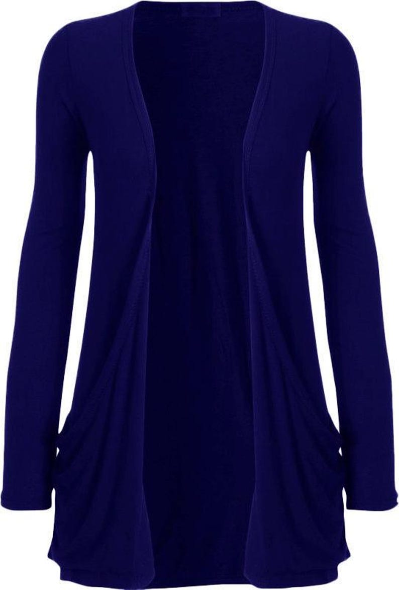 Womens Ladies Girls Long Sleeve Boyfriend Top Open Pocket Cardigan - Etsy