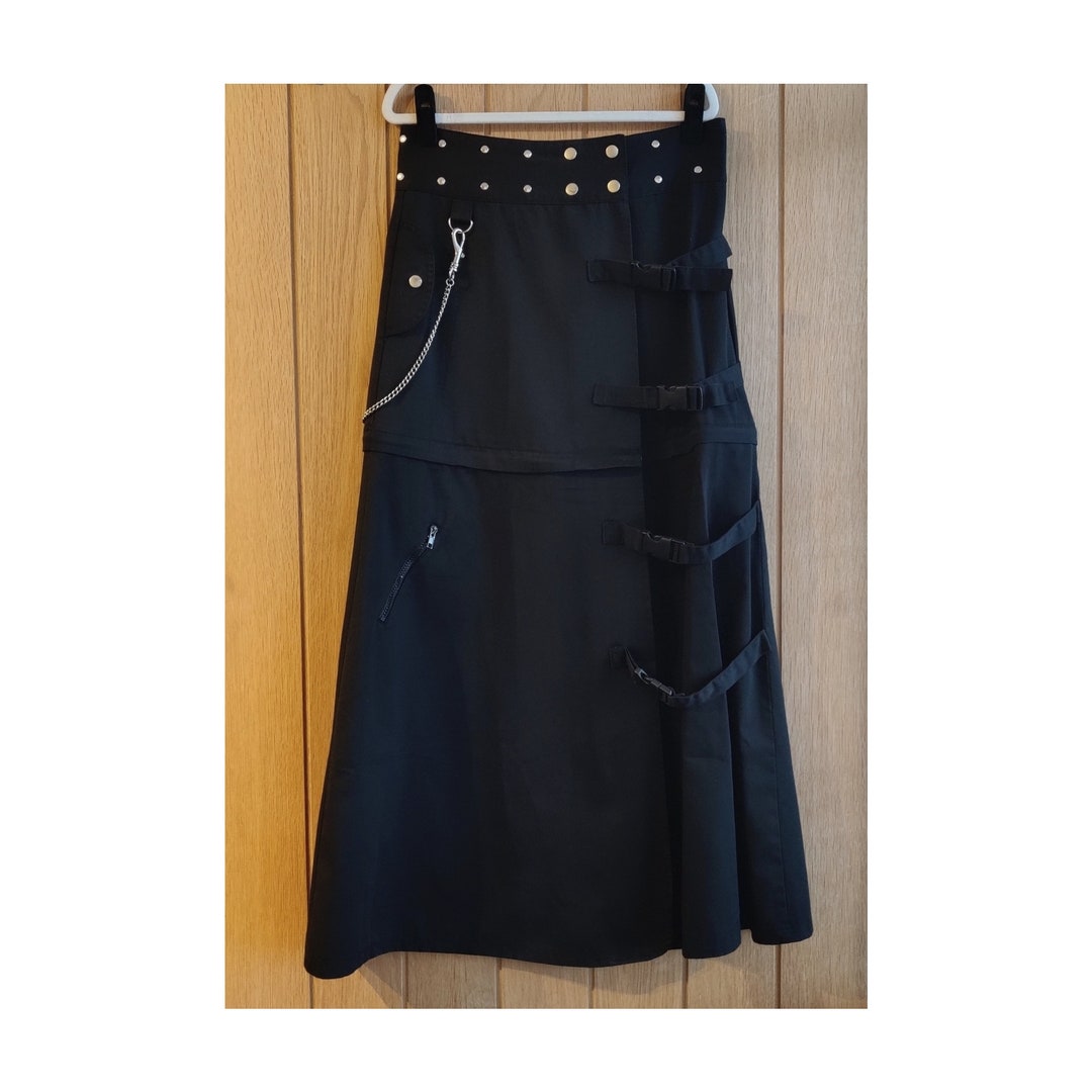 BNWOT Mercy "transformer" Black Cargo Goth Industrial Wrap Maxi Skirt ...