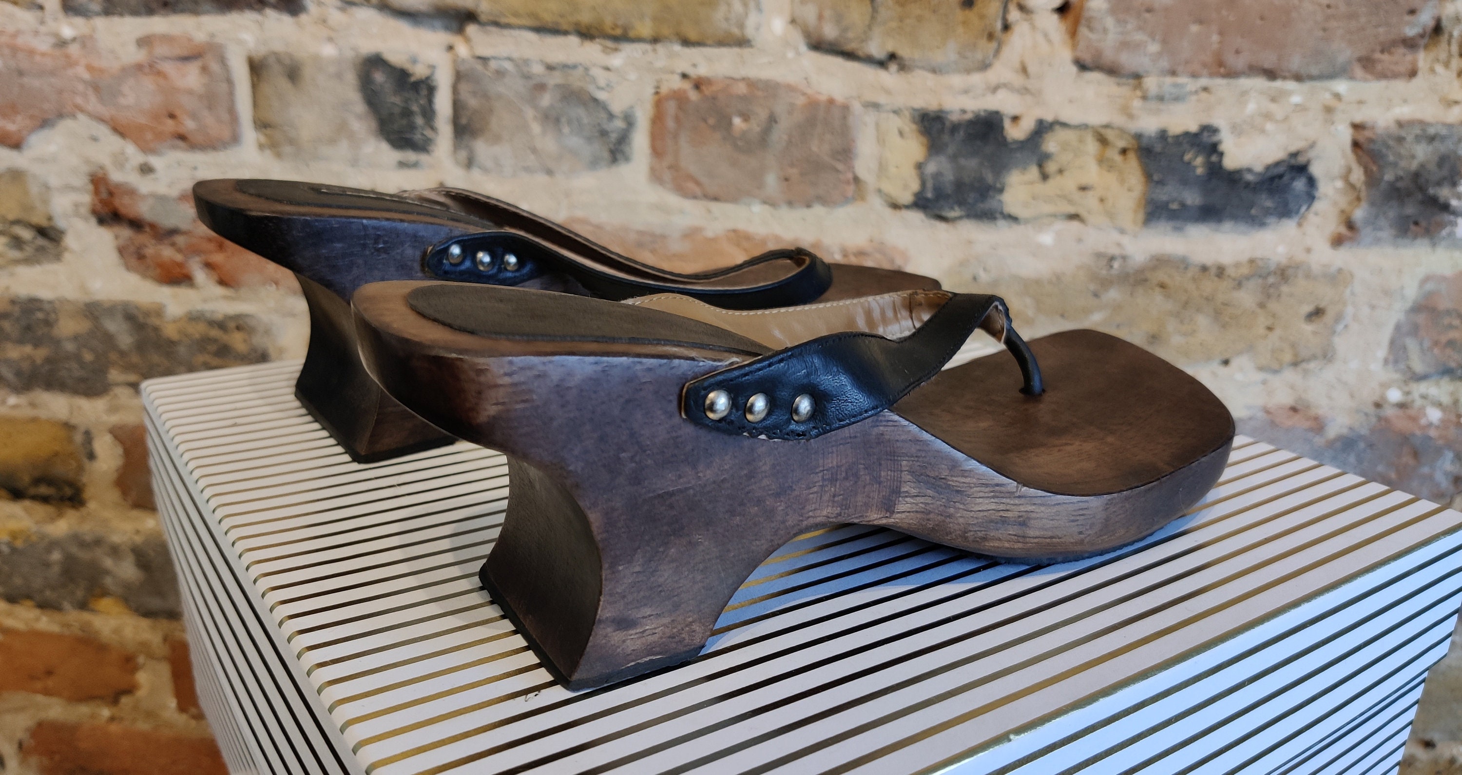 Candie's Vintage 90s Japanese Geta Style Wood Platform - Etsy