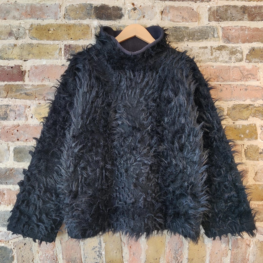 Vintage 90s Zepla Oversized Fun Faux Fur Furry Fluffy Jumper Pullover ...