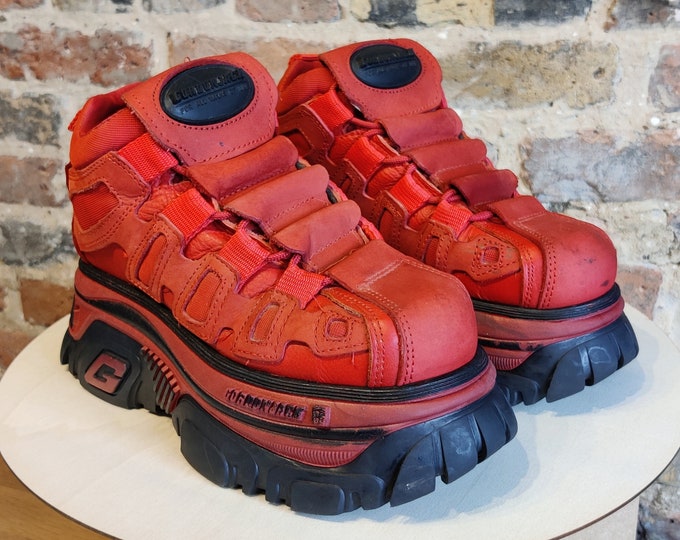 Vintage Gordonjack Red Black Cyber Goth Rave Chunky Y2K 90s Platform ...