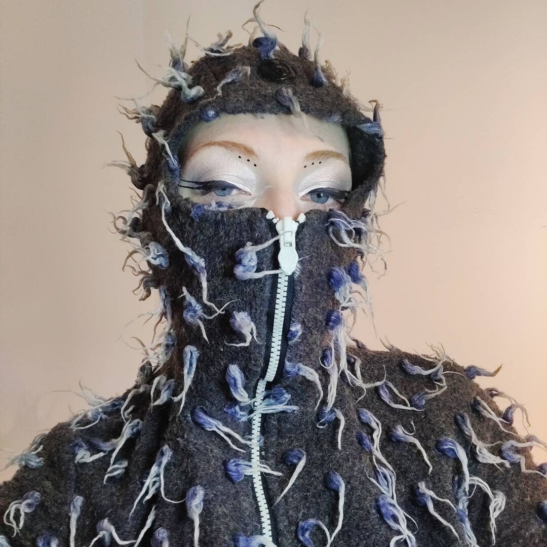 Y2K Old School Cyberdog Cyber Goth Raver Dark Blue Grey Sperm - Etsy