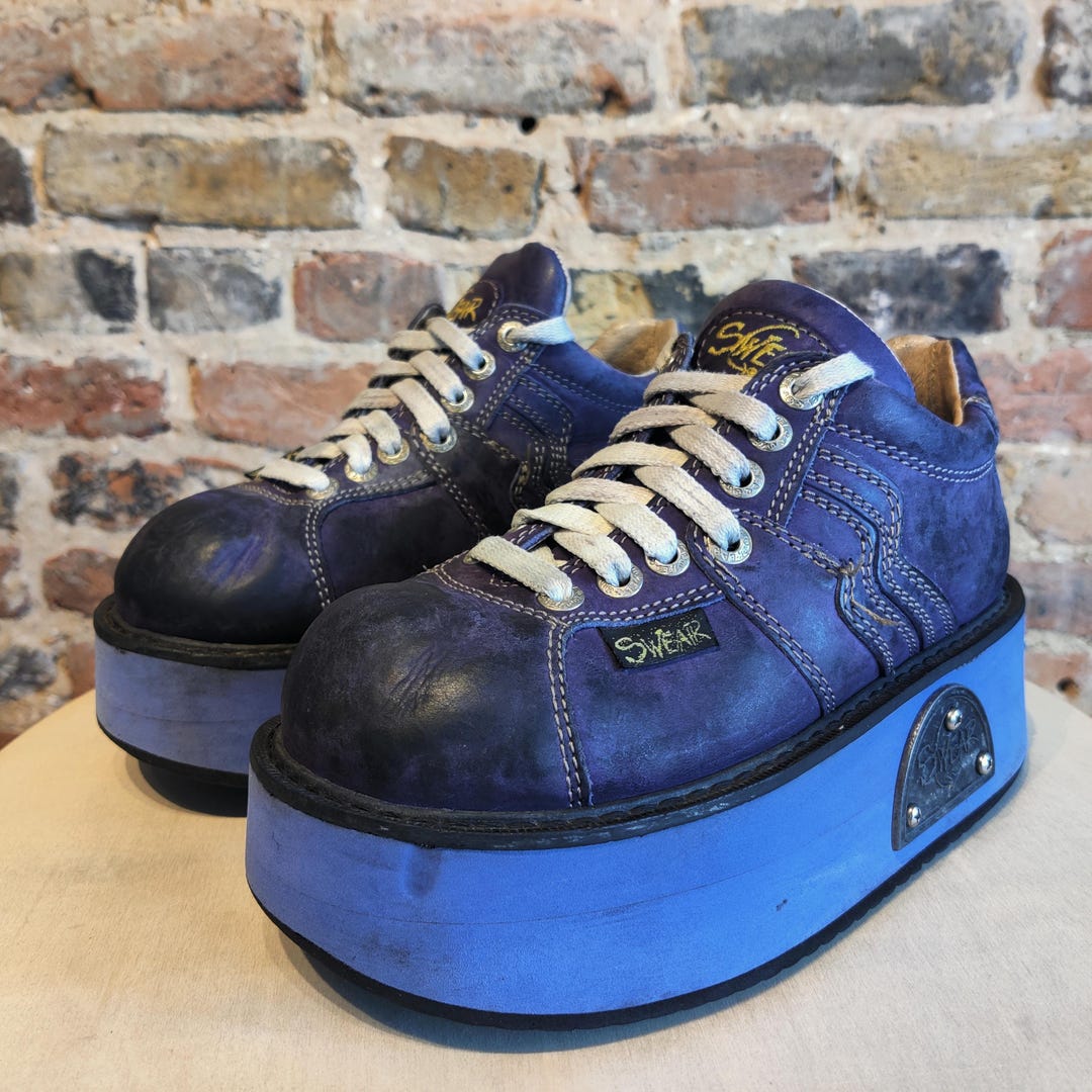 Vintage 90s Swear Truck Platform Purple Blue Alternative Cyber Goth Rave Shoes - Etsy