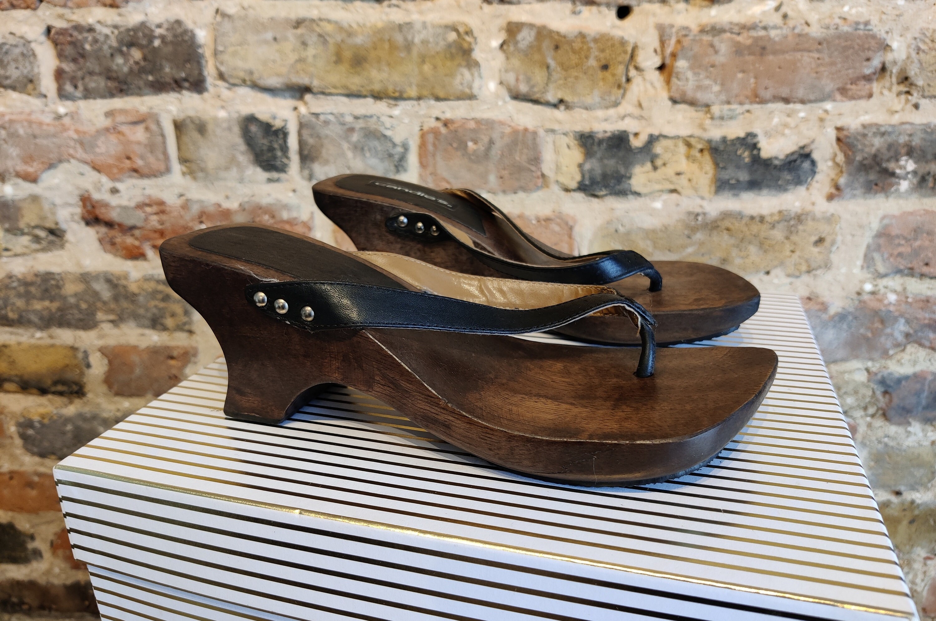 Candie's Vintage 90s Japanese Geta Style Wood Platform - Etsy