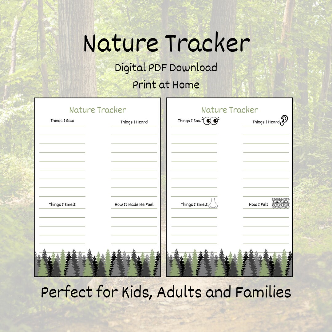 Nature Tracker PDF - Printable Outdoor Adventure Journal - Record ...