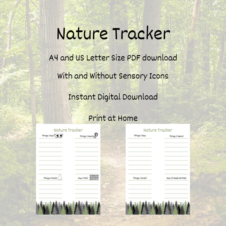 Nature Tracker PDF Printable Outdoor Adventure Journal Record Sights ...