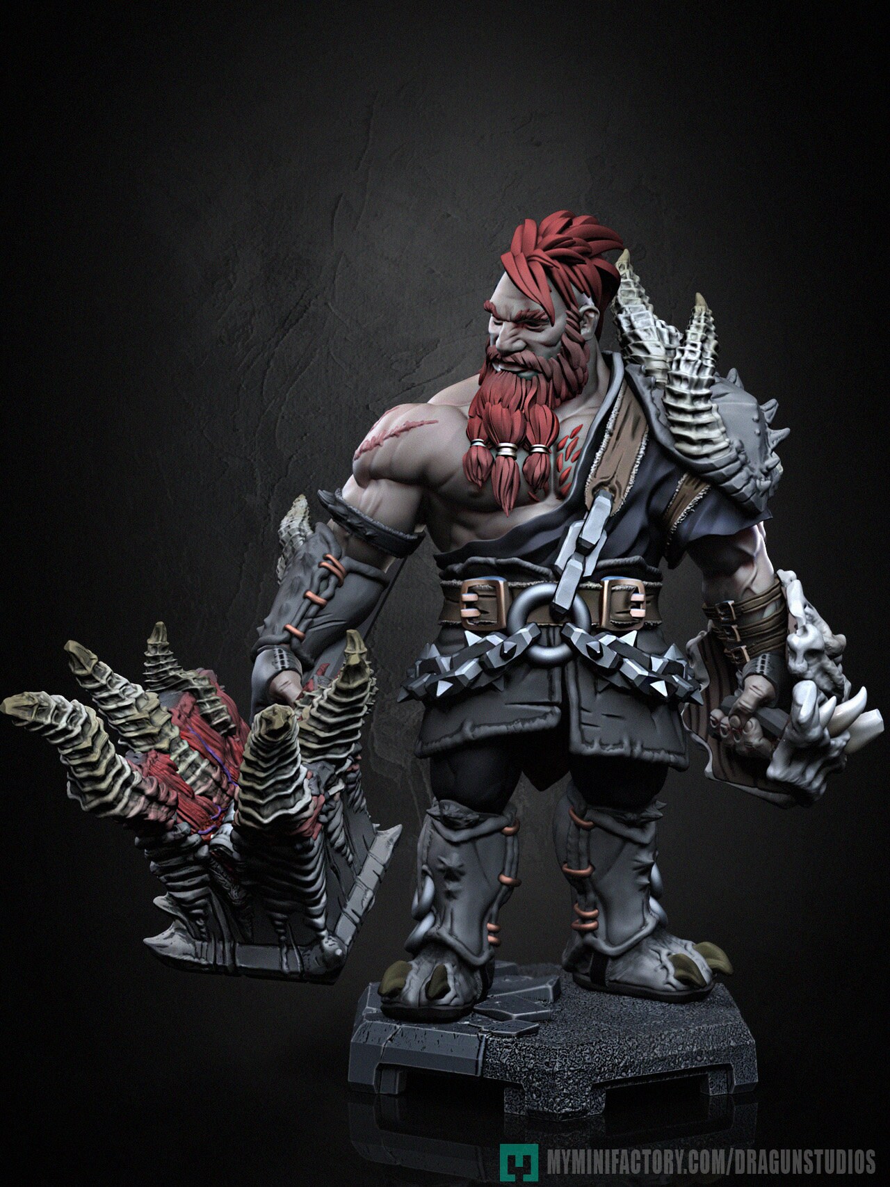 Hagall the Dwarf Demon Armour - 3D Printed Miniature - Dragun Studios ...