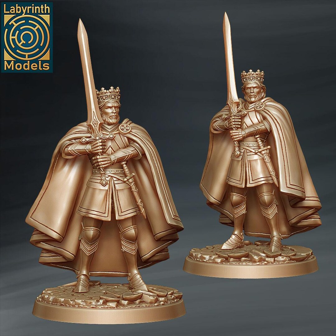 Arthurian Legend, King Arthur Miniature - D&D Fantasy RPG - Labyrinth ...