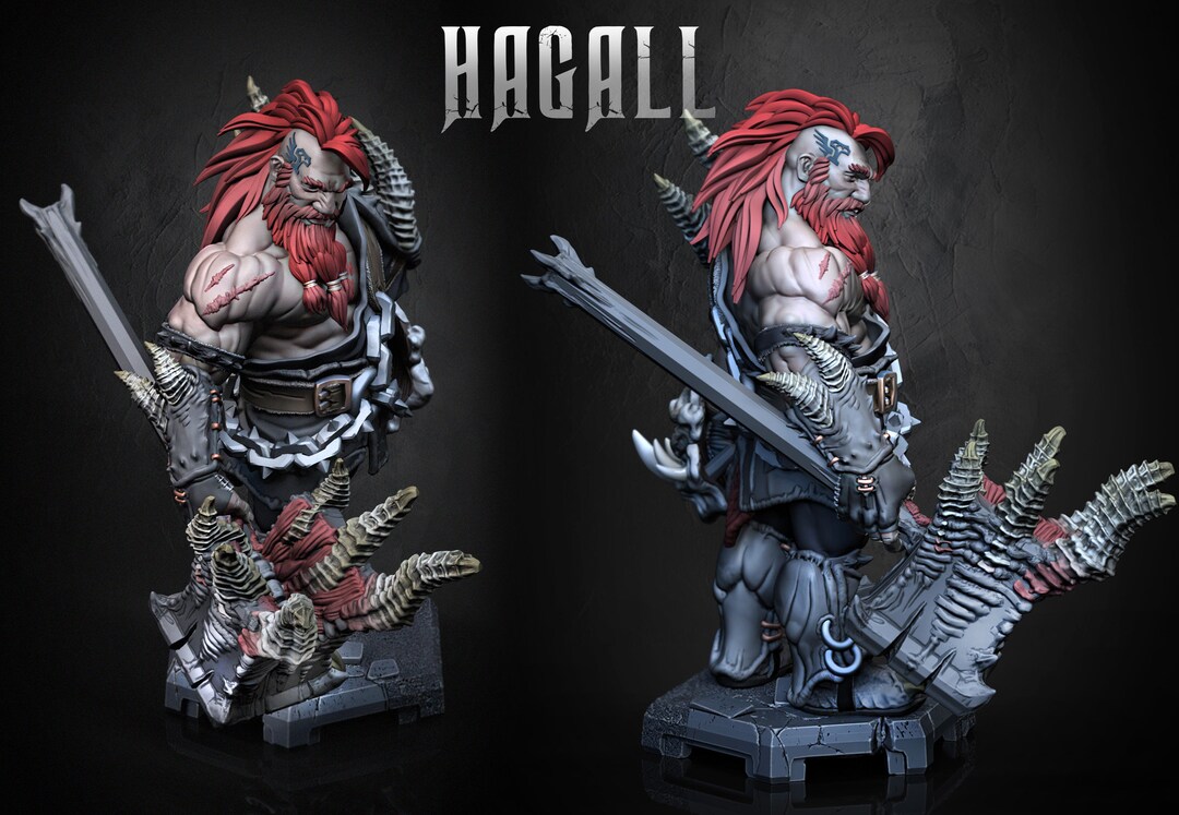 Hagall the Dwarf Demon Armour - 3D Printed Miniature - Dragun Studios ...