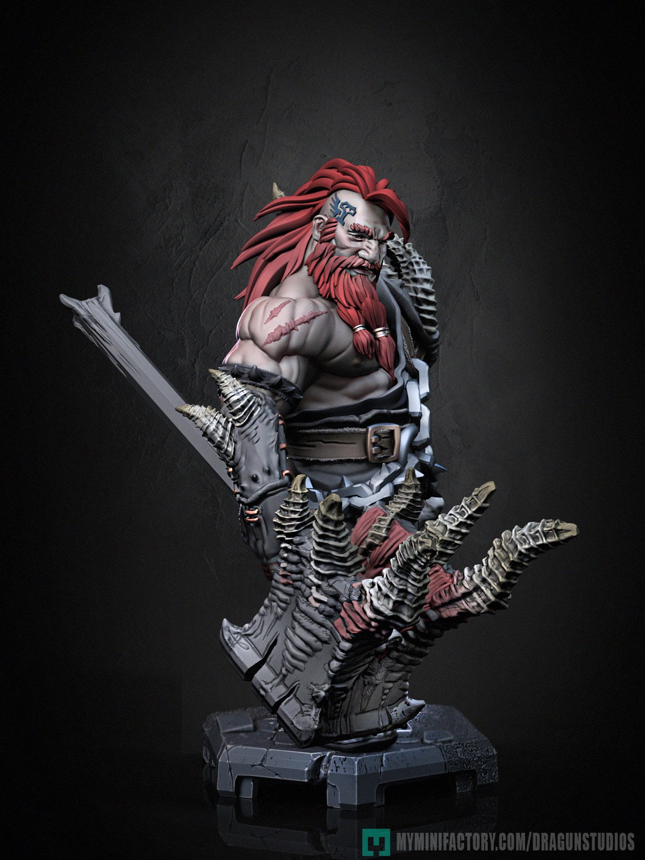 Hagall the Dwarf Demon Armour - 3D Printed Miniature - Dragun Studios ...