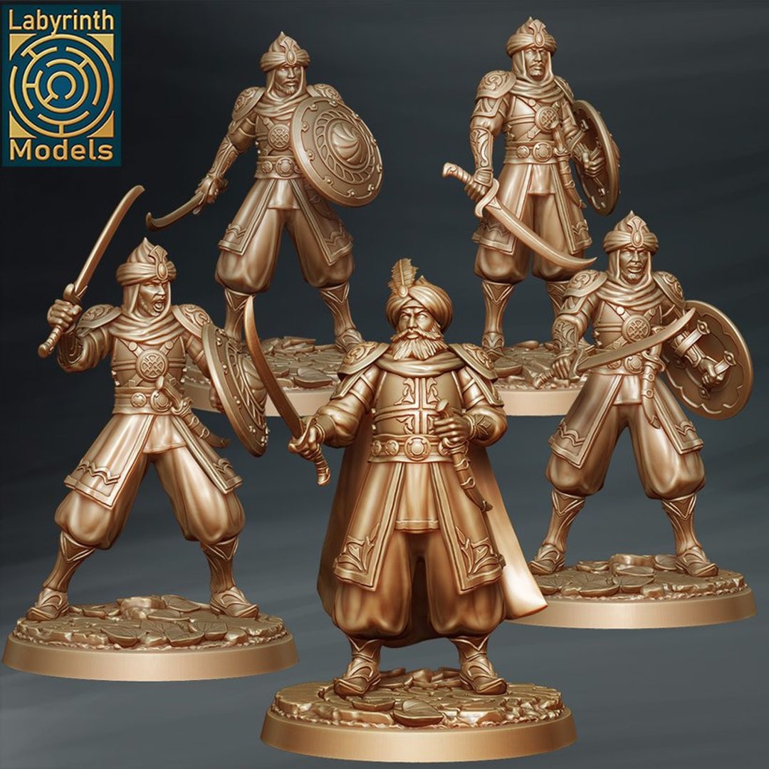 Cerulean Kingdom Sultans Guard Individual/set of 5 Miniatures D&D ...