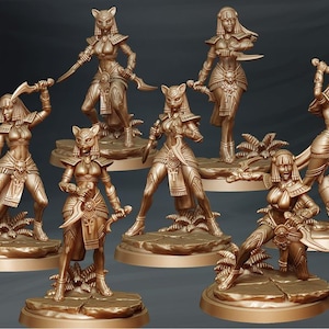 Kingdom of Kemet Huntress Individual/set of 7 Miniatures D&D Fantasy ...