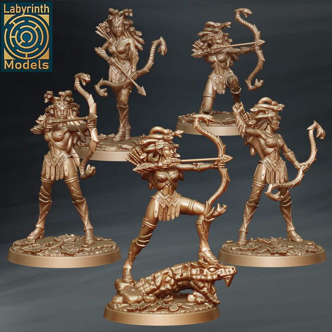 Olympians Gorgon Archer Unit - Individual/set of 5 Miniatures - D&D ...