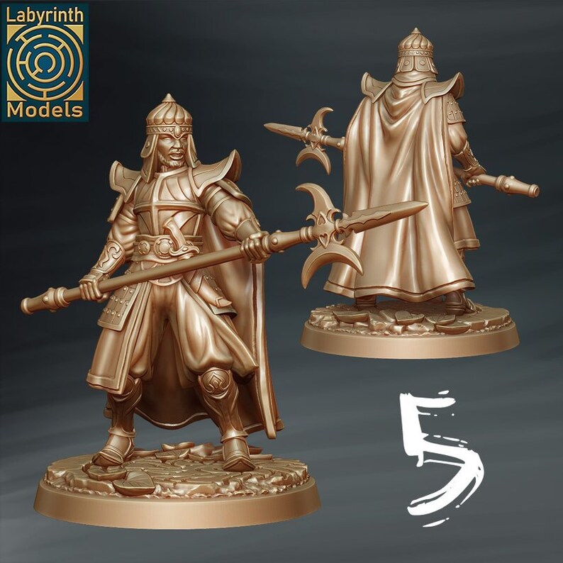 Cerulean Kingdom Sultans Guard Polearms Individual/set of 5 Miniatures ...