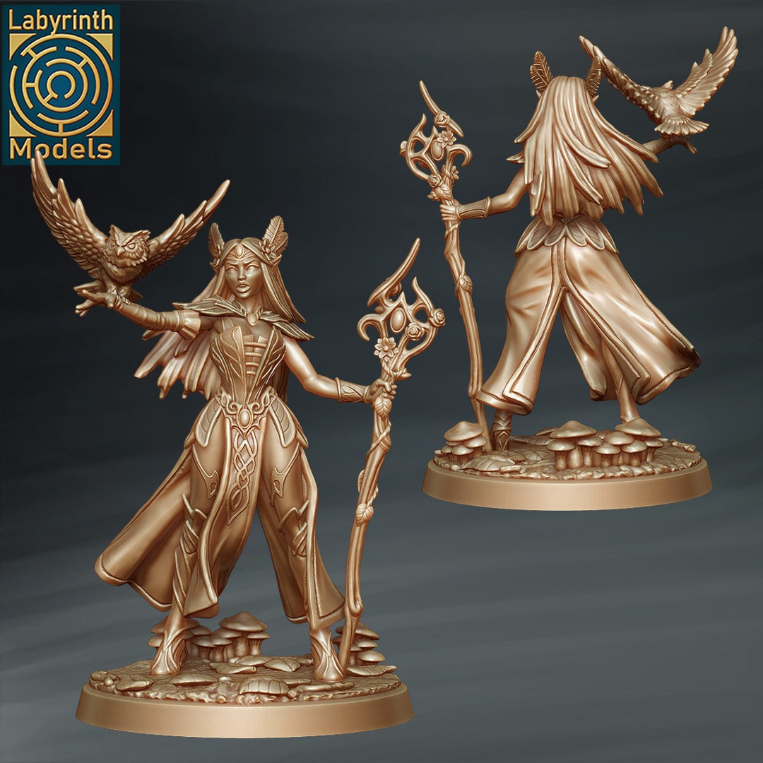 Forest Elves, Wood Elf Mage - Individual Miniature - D&D Fantasy RPG ...