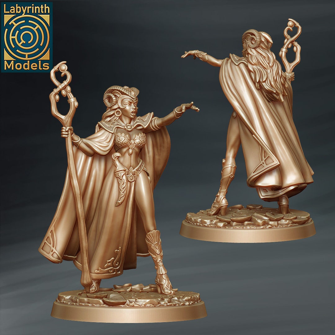 Cerulean Kingdom Sorceress Miniature D&D Fantasy RPG - Labyrinth Models ...