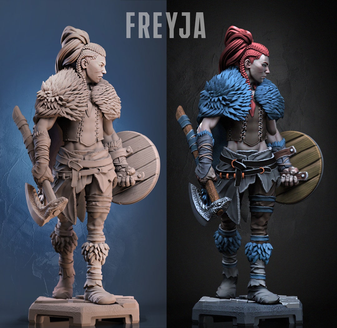 Freyja the Norsewoman - Dragun Studios - Kimera Set - Large Scale Fantasy Miniature - Etsy UK
