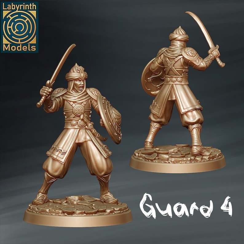 Cerulean Kingdom Sultans Guard Individual/set of 5 Miniatures D&D ...