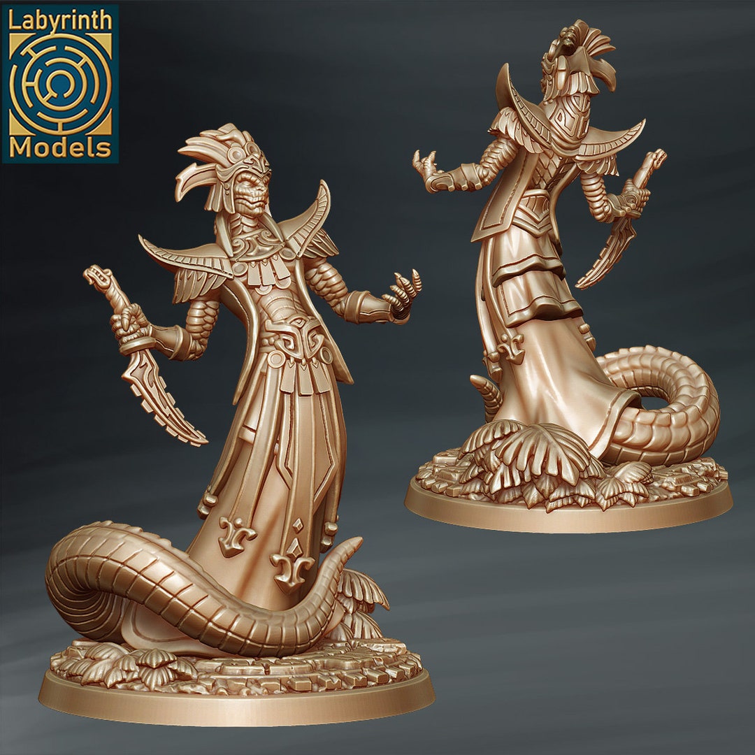 Aztlan Dynasty Naga Priest - Individual Miniature - D&D Fantasy RPG ...