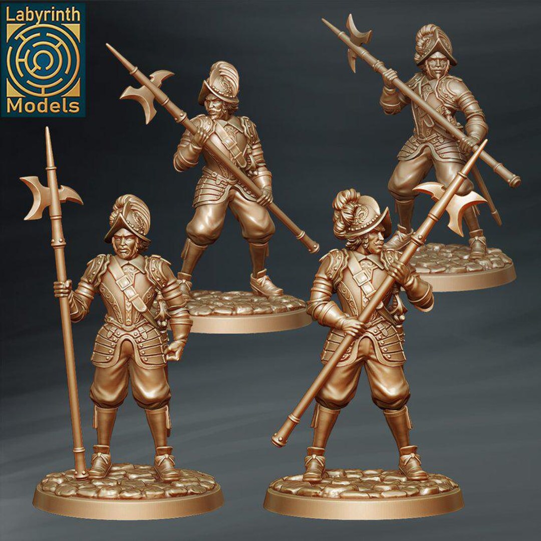 Palace Guard Unit - Individual/set of 4 Miniatures - D&D Fantasy RPG ...