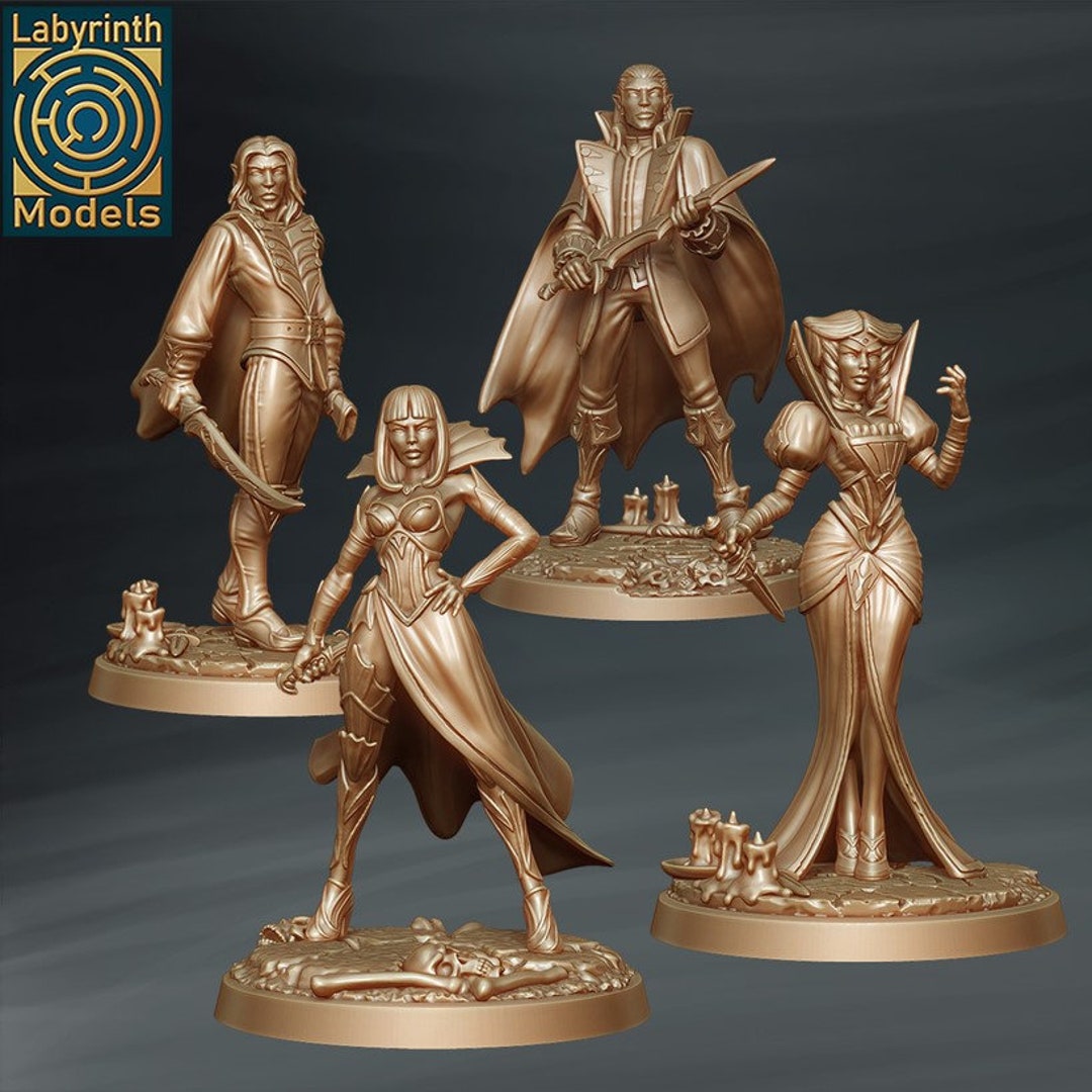 Vampire Kingdom Vampire Individual/set of 4 Miniatures - D&D Fantasy ...