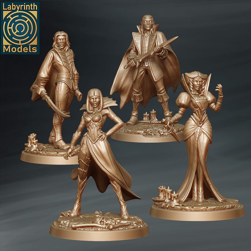 Vampire Kingdom Vampire Individual/set of 4 Miniatures D&D - Etsy